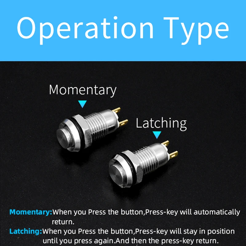 1pc 8mm Metal Push Button Switch Self-reset Momentary Self-locking ...