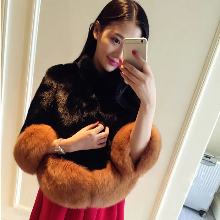 Sun-imperial - women black faux fur coat with big fluffy collar and ...