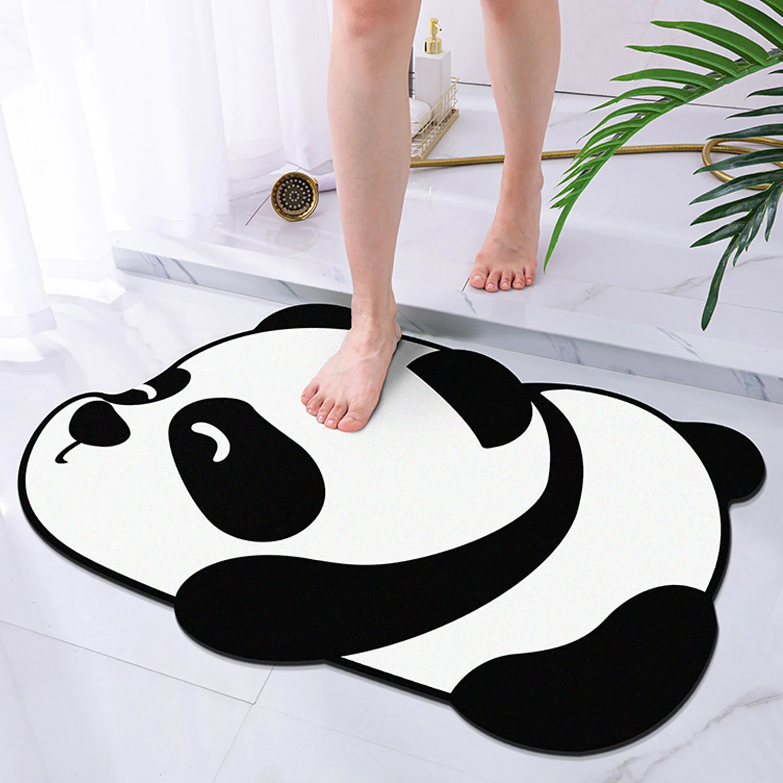Cute Floor Mats Bathroom Anti-slip Absorbent Dry Feet Toilet Doorway ...