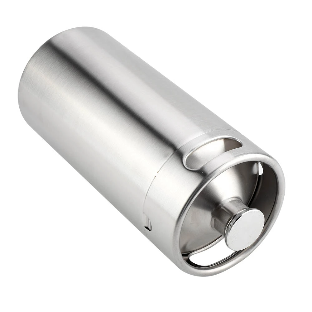 4L Mini Stainless Steel Beer Barrel With Spiral Cover Lid Practical ...