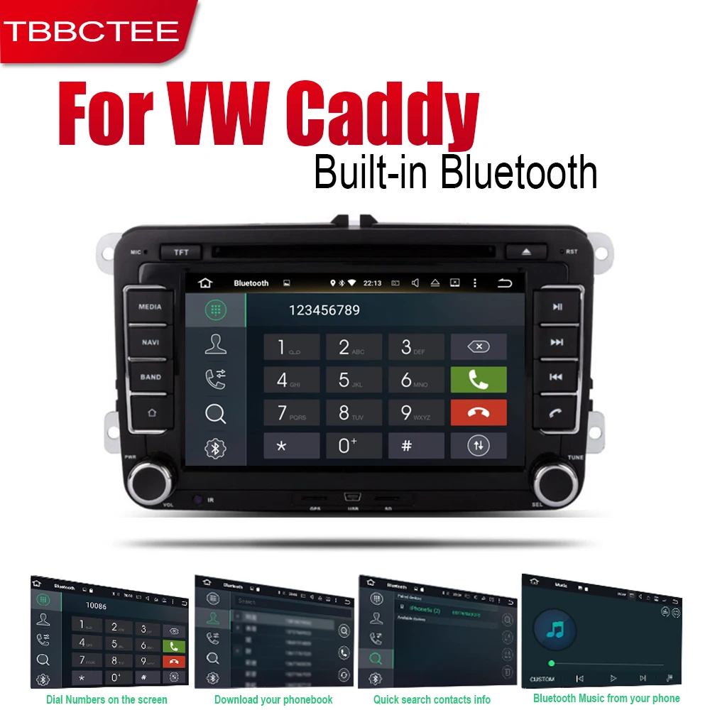 TBBCTEE Radio con GPS para coche, reproductor con Android, 2 Din, DVD ...