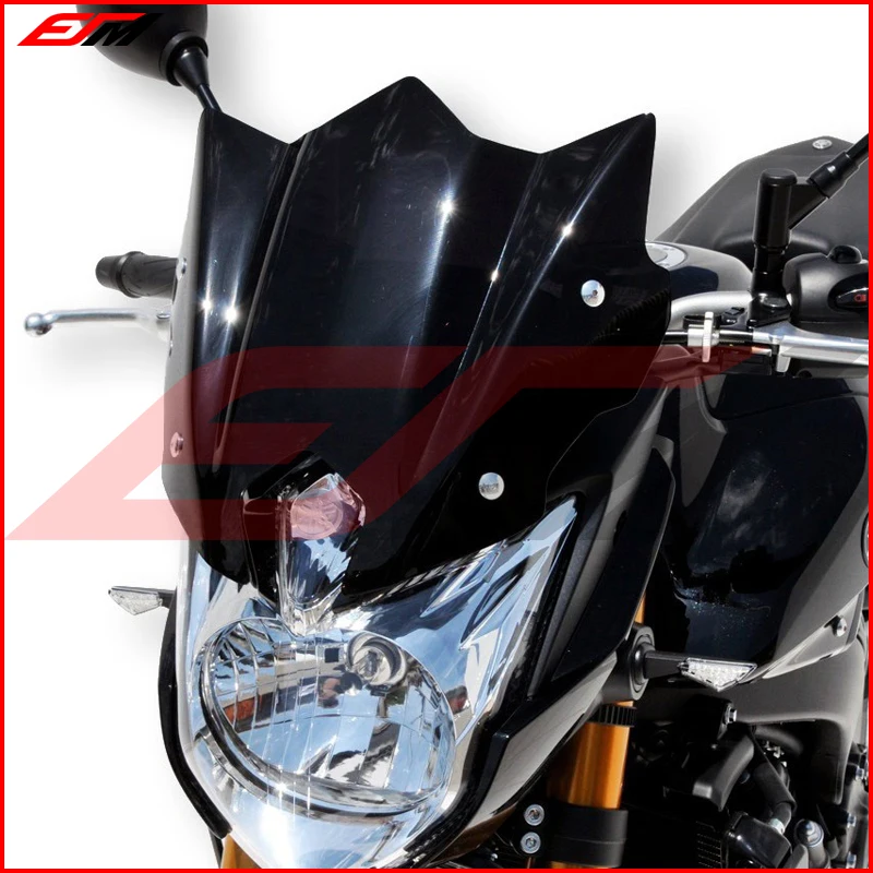 Motorcycle-Black-Windshield-Windscreen-Aluminum-Kit-Deflector-Fairing ...
