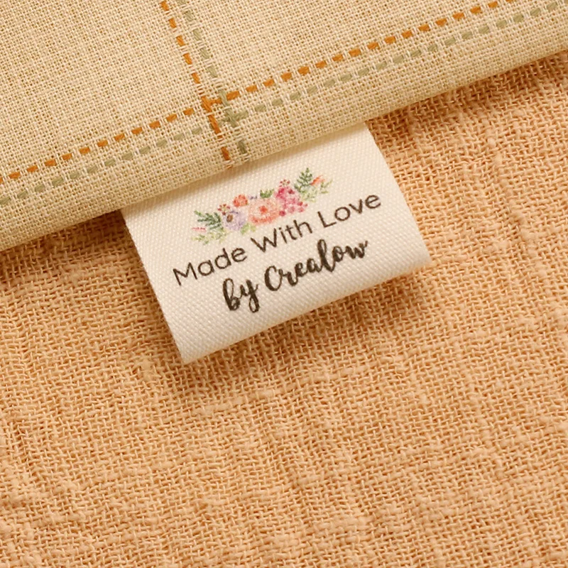 Custom-Pattern-Cotton-Label-Washable-Beige-Label-Custom-Brand-Label ...