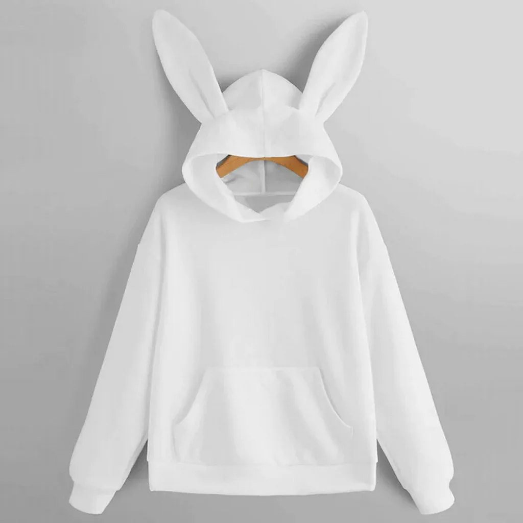 Sudadera con capucha Kawaii para mujer, suéter largo con Orejas de ...