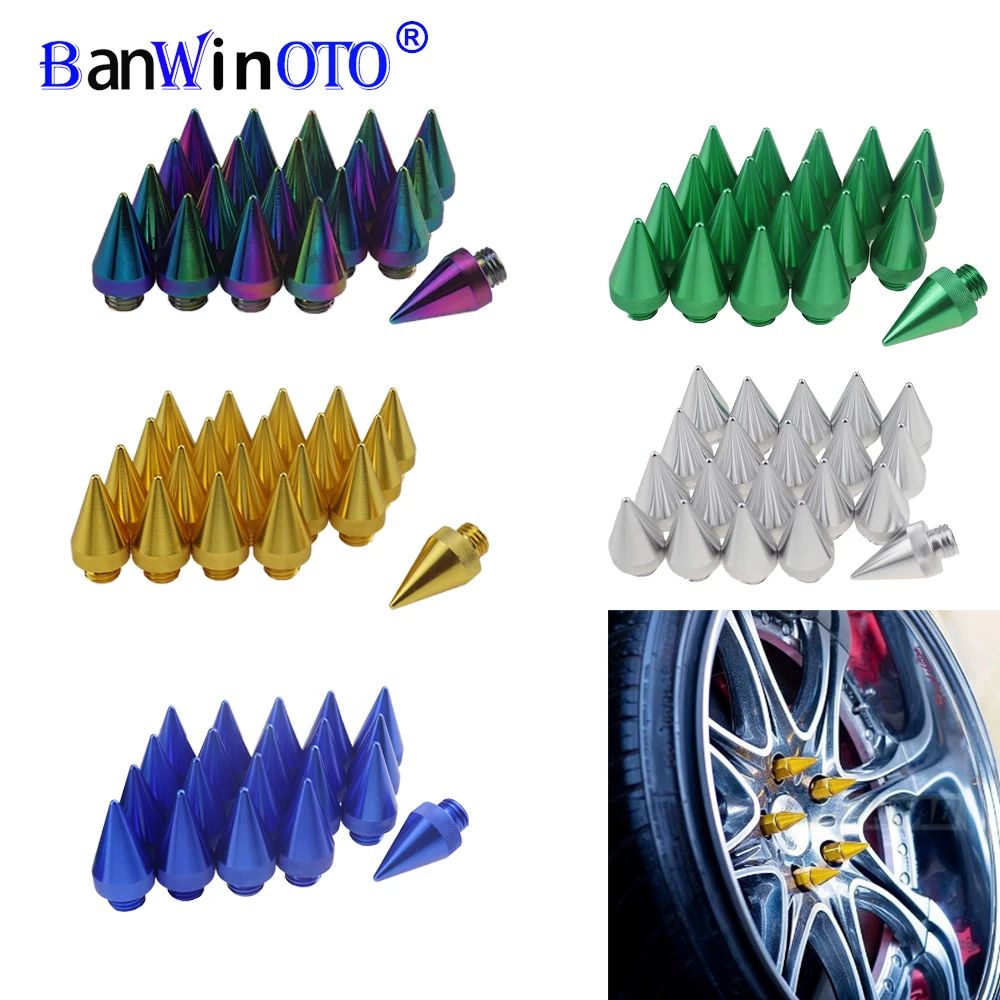 12x1.5 Universal Aluminum Extended Tuner Wheels Spikes Spear Rims Lug ...