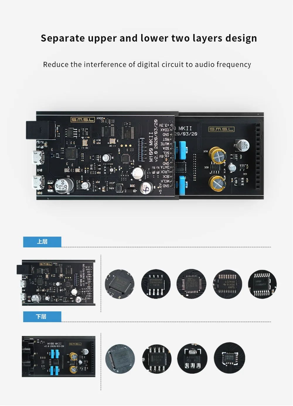 SMSL M100 MKII+SMSL SP100 HIFI Dac Decoder TUBE Headphone Amplifier