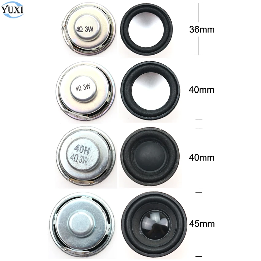 YuXi 2pcs 4R 3W Speaker Horn Diameter 36mm 40mm / 4cm 45mm Amplifier Rubber Gasket Loudspeaker ...