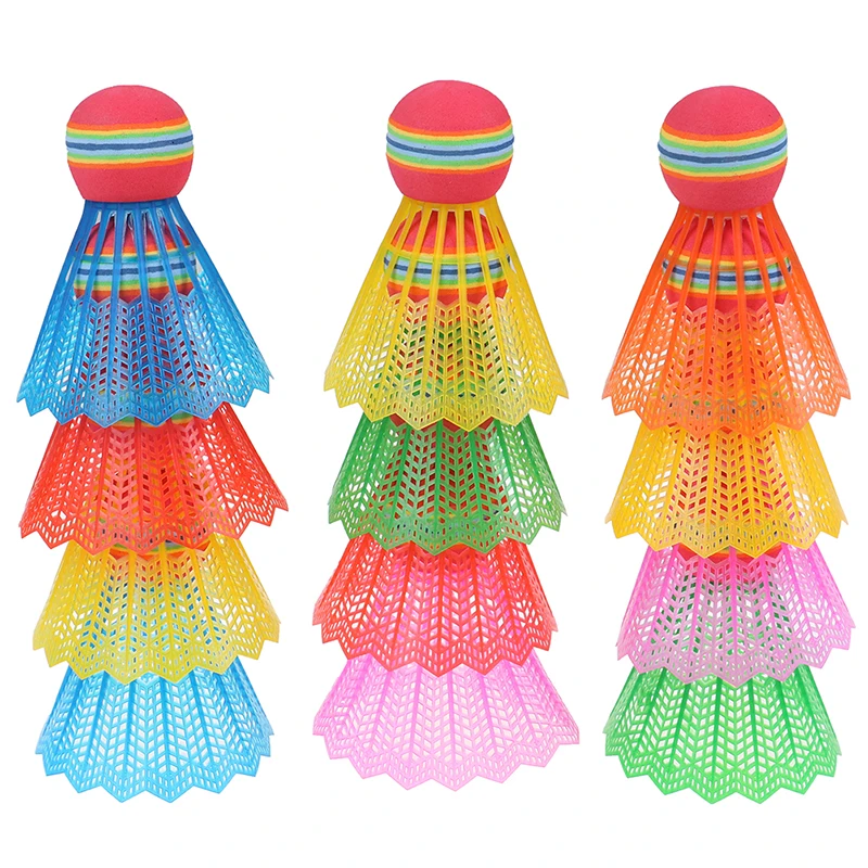 12 PCS Badminton EVA Rainbow Ball Head Nylon Badminton Feathers for ...