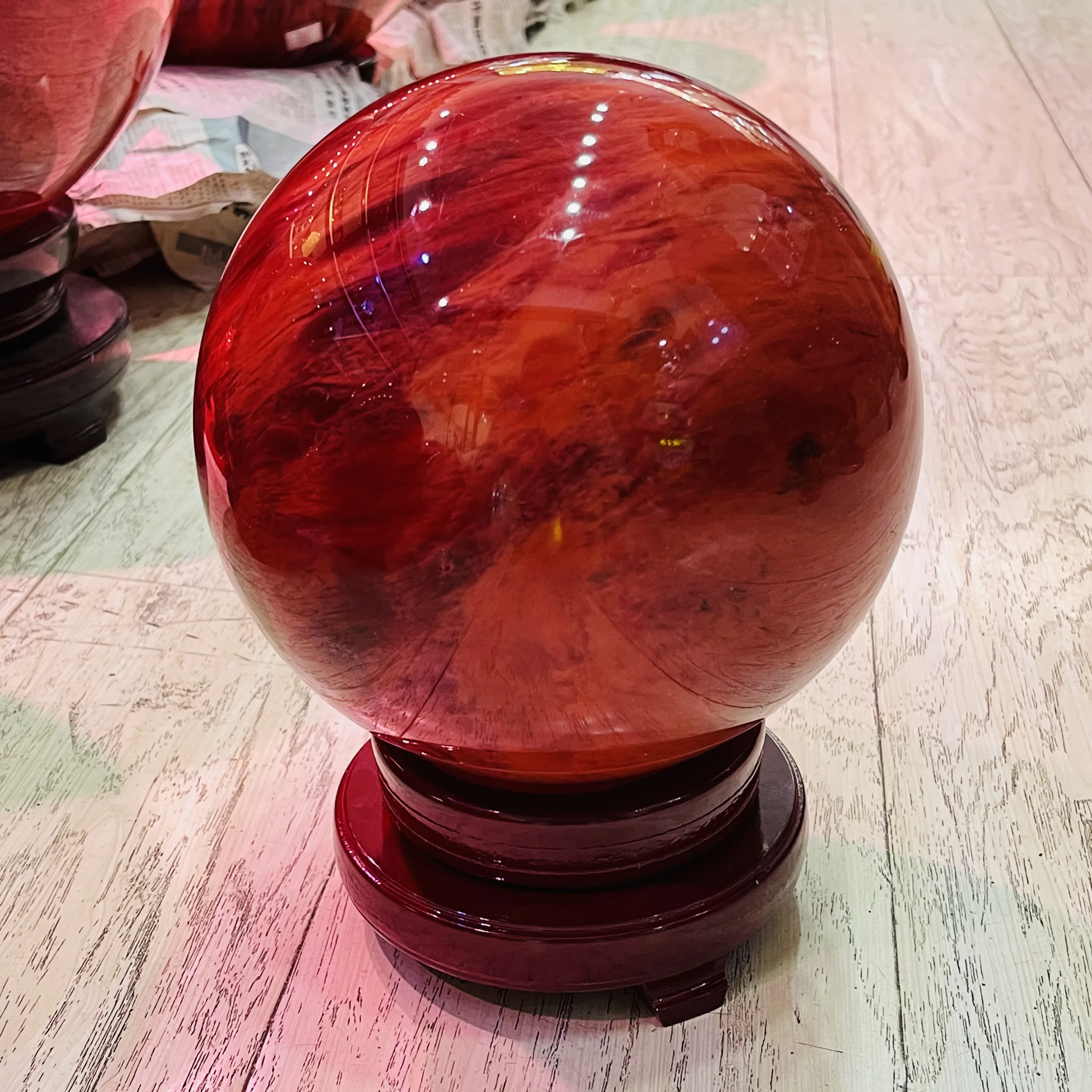 Healing-Products-Natural-Quartz-Red-Smelting-Stone-Crystal-Ball-Spheres ...