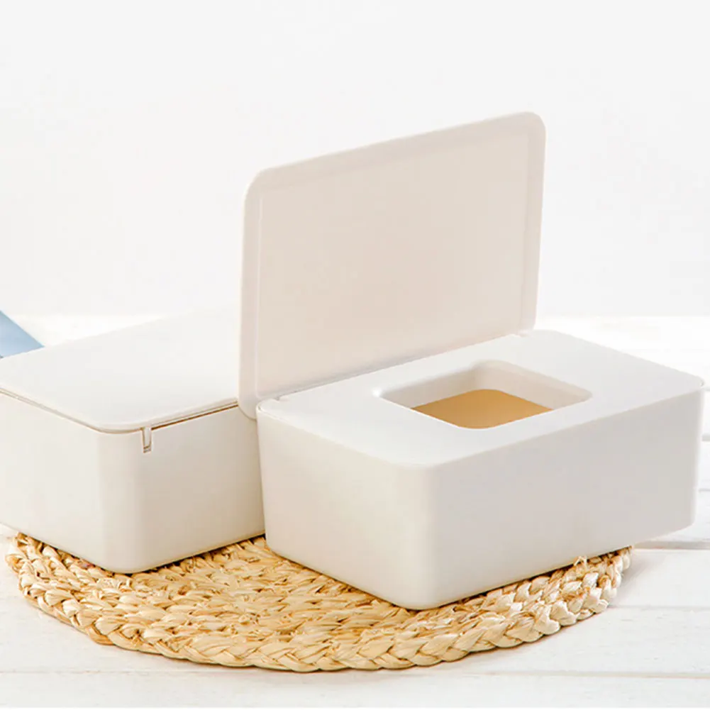Tissue Storage Box Case Wet Wipes Dispenser Holder with Lid for Home ...
