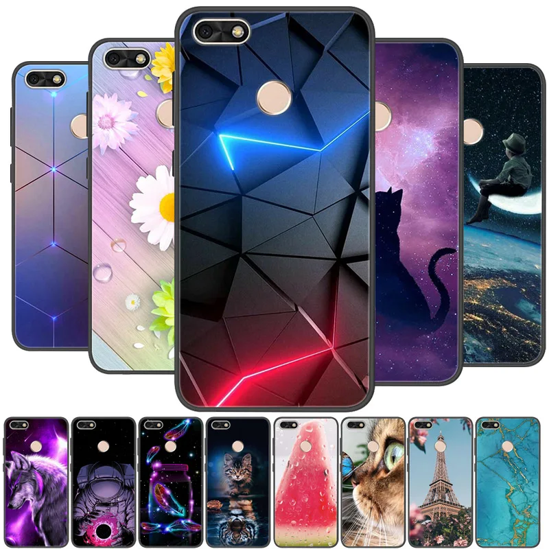For Huawei P Smart 5.65inch Case TPU Soft Silicone Cute Wolf Back Cover ...