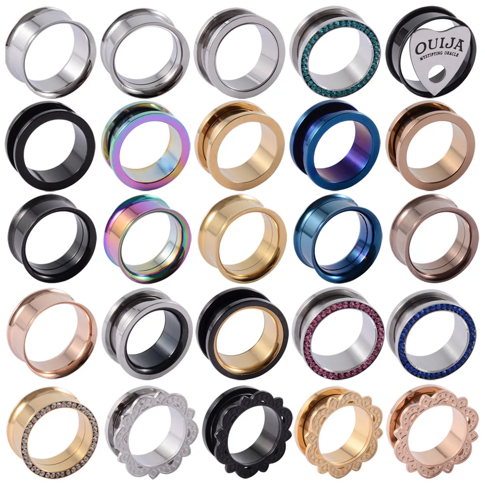 2-st-cke-Ohr-Tunnels-Plugs-316L-Edelstahl-Ohr-Gauge-Ohr-Bahre-Expandar ...