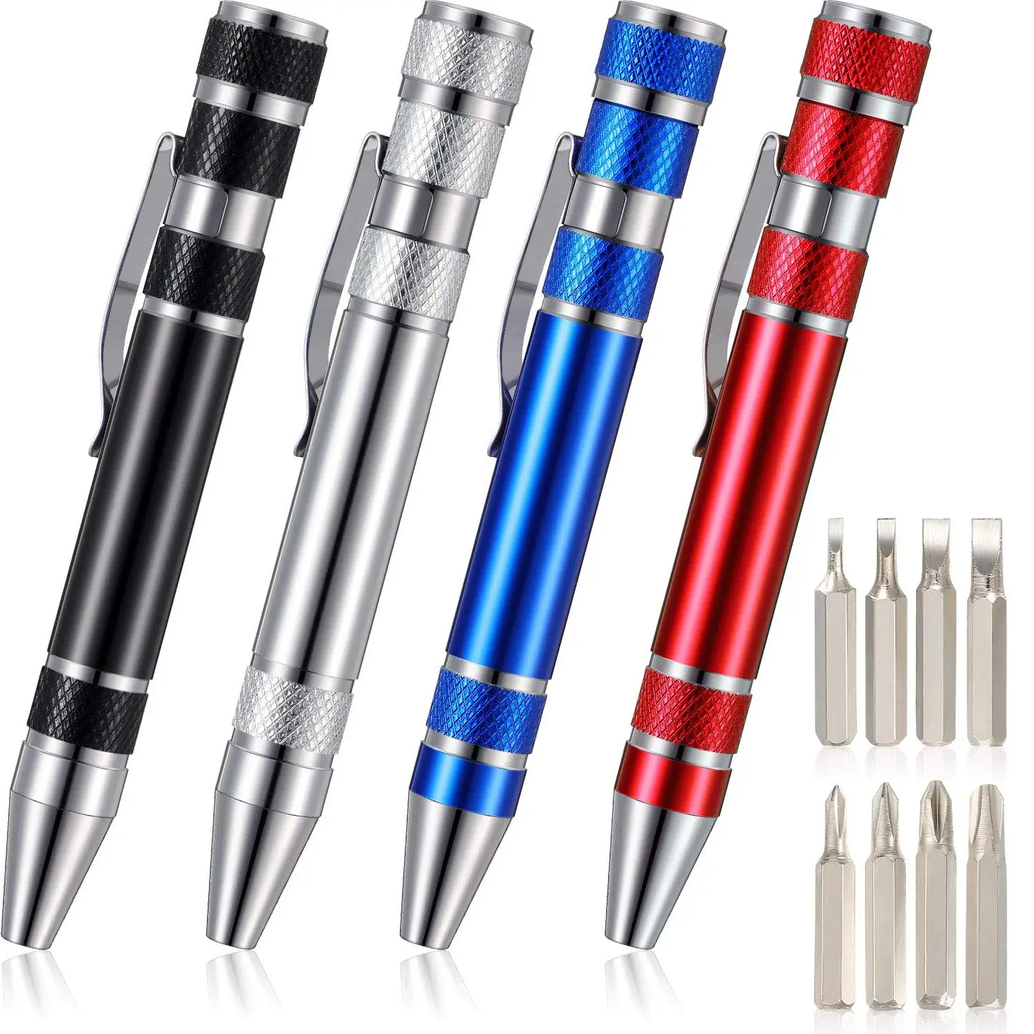 Multi functional Screwdriver Tool Pen Aluminum Alloy Screwdriver 8 in 1 ...