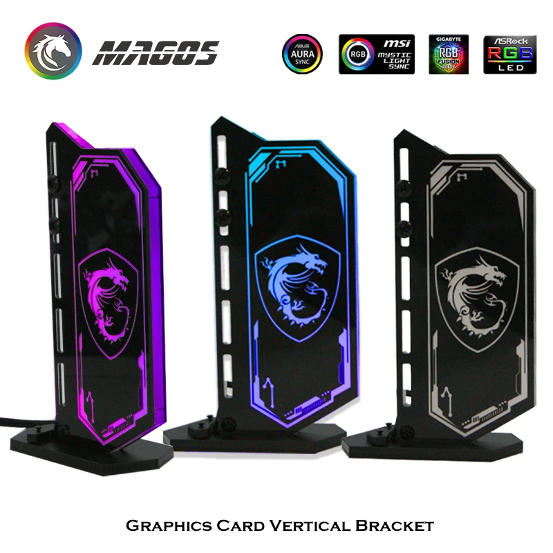 GPU Bracket Support Graphics Card Support Vertical Holder Stand 12V RGB ...