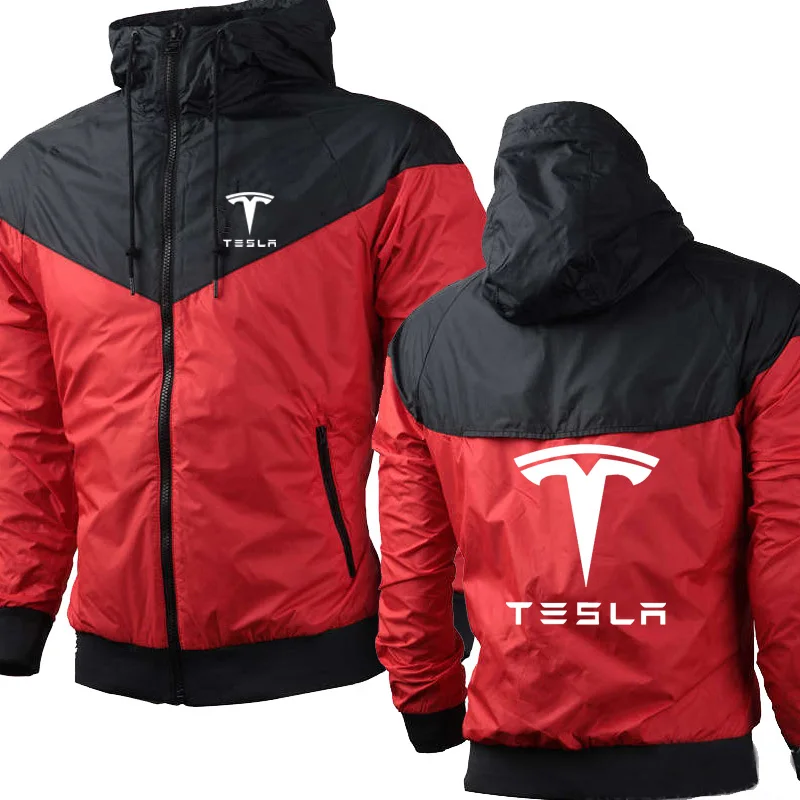 Tesla Men Hoodie Diagonal zipper Sweatshirt | Tesla League
