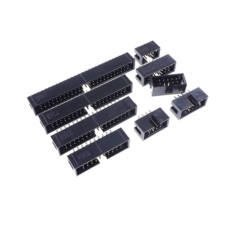 100 Pcs 2.54 MM Male PCB Header 6 8 10 12 14 16 20 24 26 30 34 40 50 60 ...
