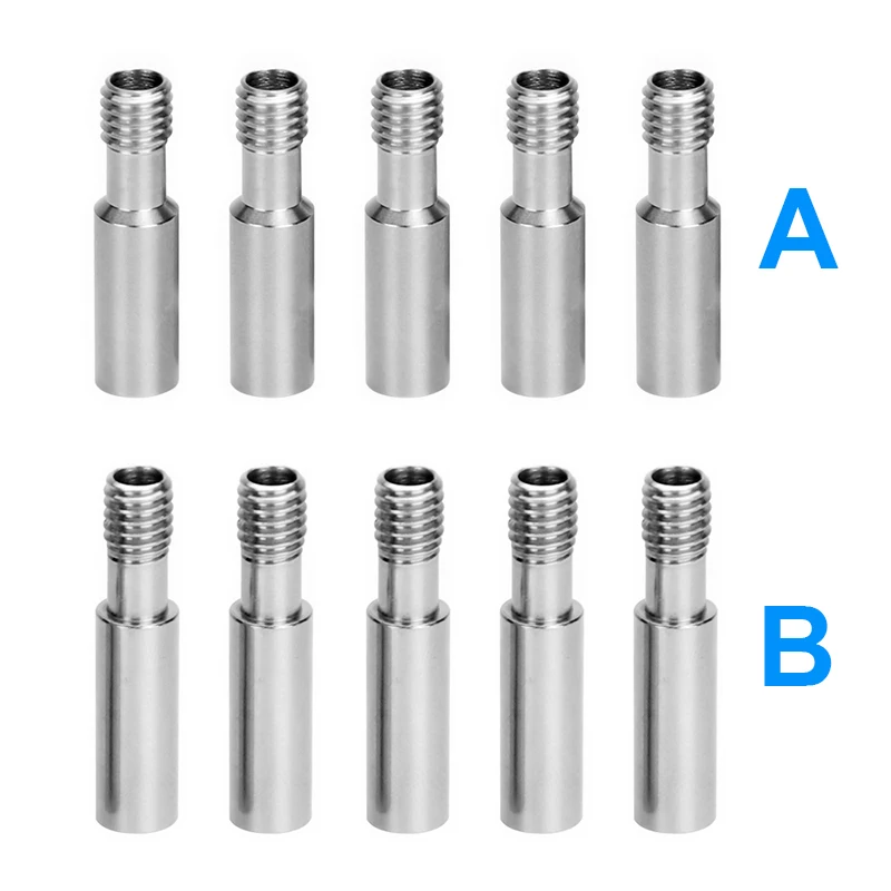 10pcs All-metal Heatbreak Mk8 Extruder Stainless Steel Throat Tube M6 ...