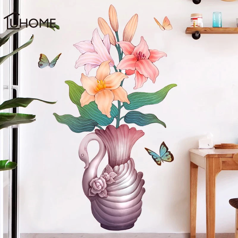 Flower Vase Sticker Floral Sticker Plant Sticker Vinyl Sticker Craft ...