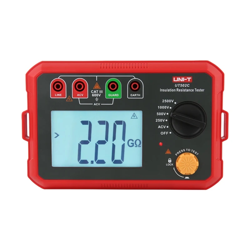 Uni-T-UT502C-Isolamento-Resist-ncia-Tester-Megohmeter-Digital-Ohm ...