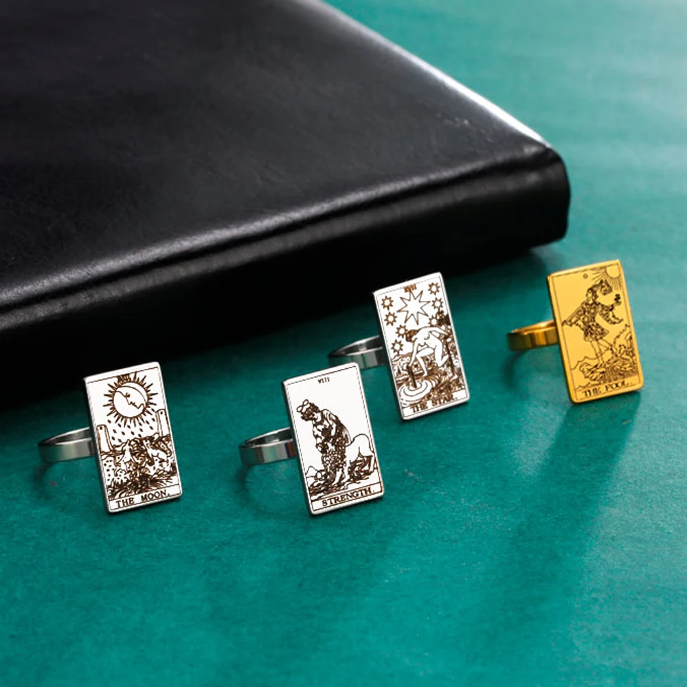 Card Rings Men Stainless Steel | Stainless Steel Tarot Ring | Punk ...