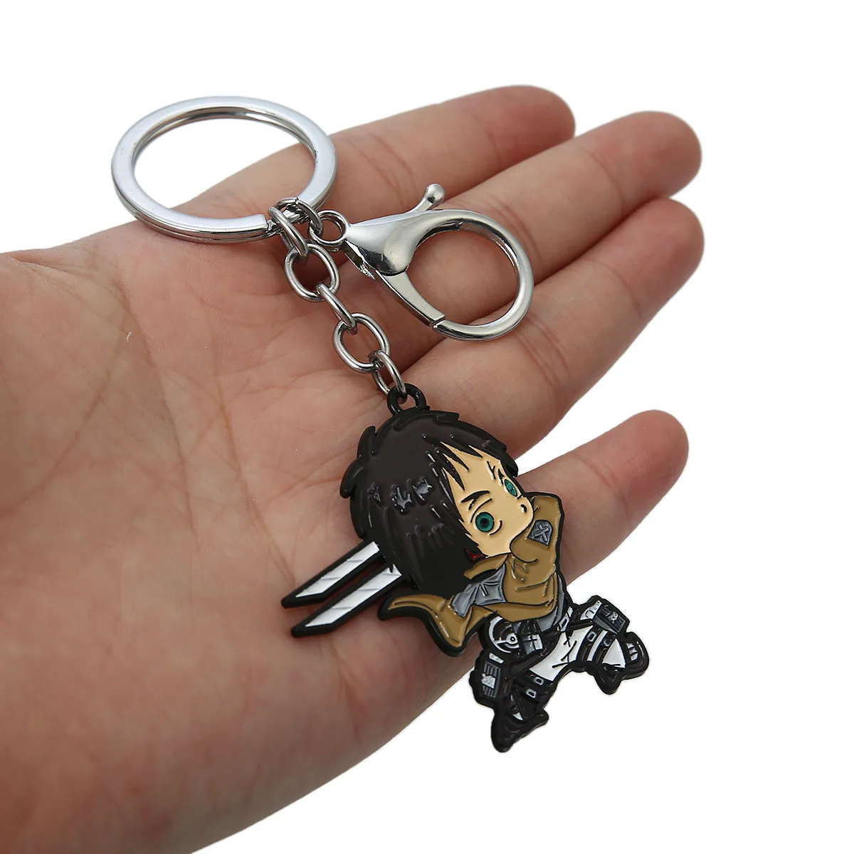 Anime Attack on Titan Keychain Eren Jaeger Figures Keyring Key Holder ...