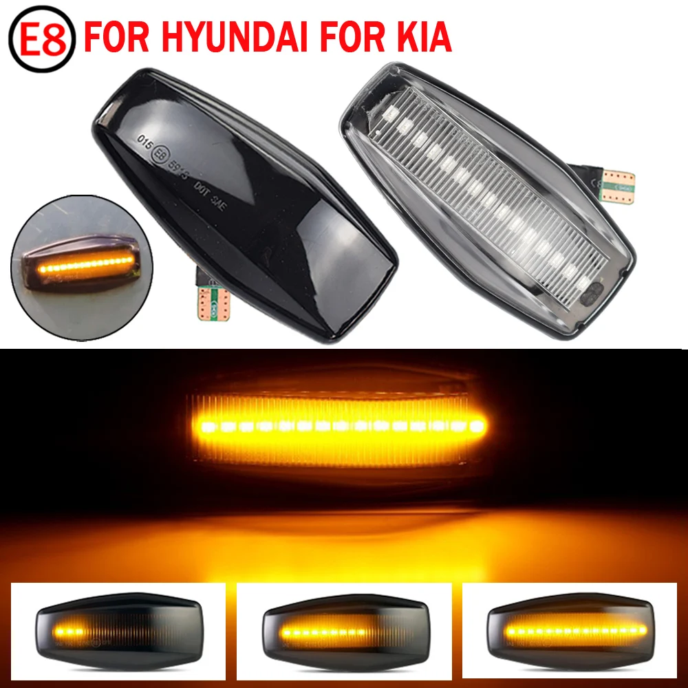 2pcs For Hyundai Flowing Water Indicator LED Side Marker Turn Signal ...