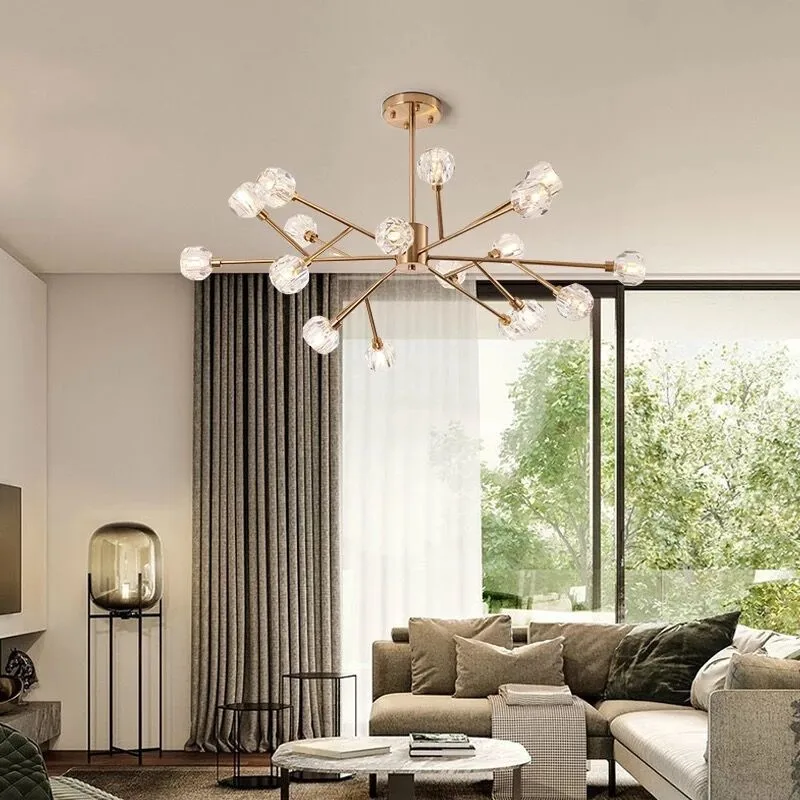Новинка, хрустальный шар, потолочное освещение, Золотая ветка, дизайн ...