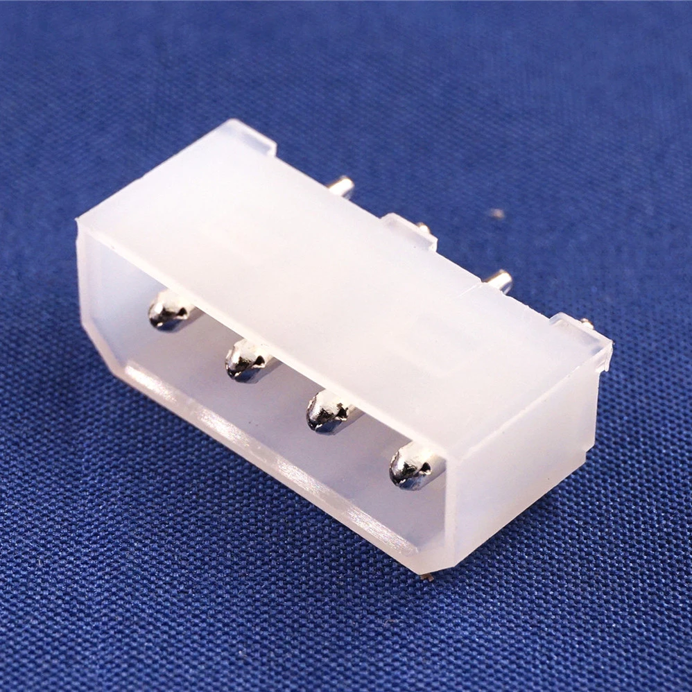 10 50 100 Pcs 5.08 mm 4 Pin D Shape Wafer Male Contact Pin Vertical PCB ...