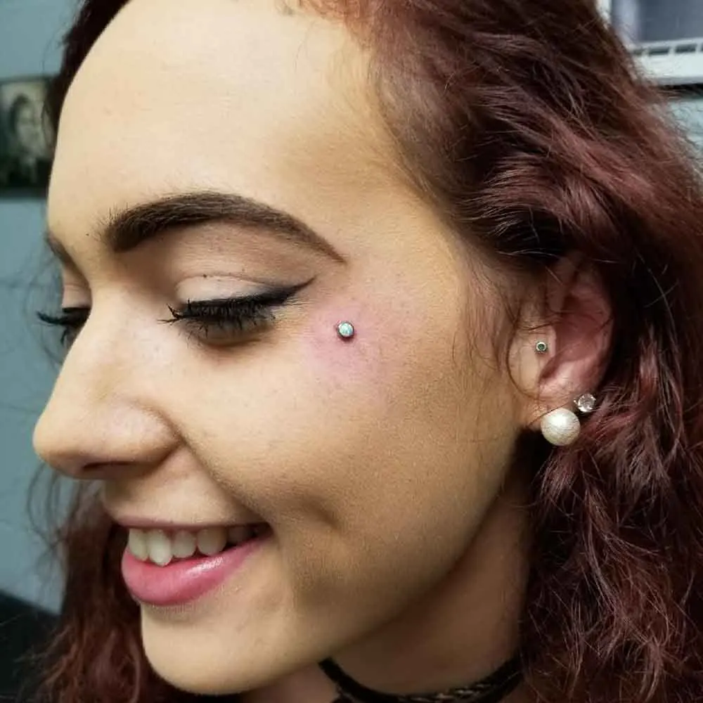 Dermal Piercing Cheek Bone