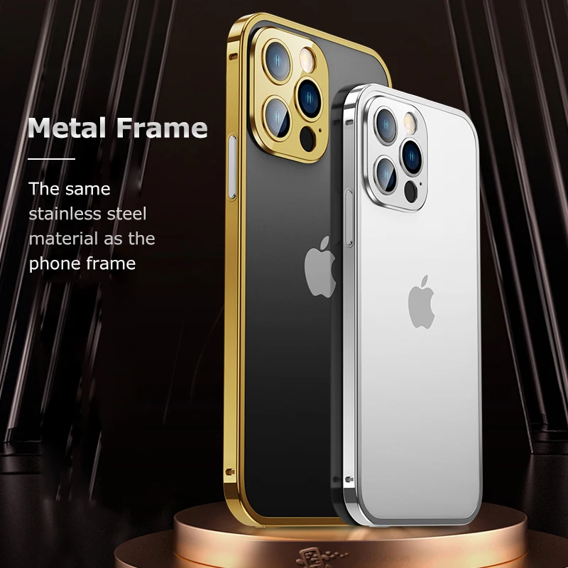 Aluminum-Luxury-Frame-Metal-Lens-Protection-Phone-Case-For-iPhone-13-14 ...