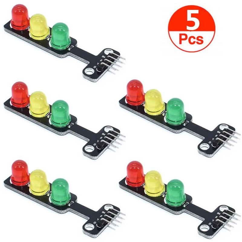 5PCS-5MM-5V-Mini-Traffic-Light-Red-Yellow-Green-LED-Display-Module ...