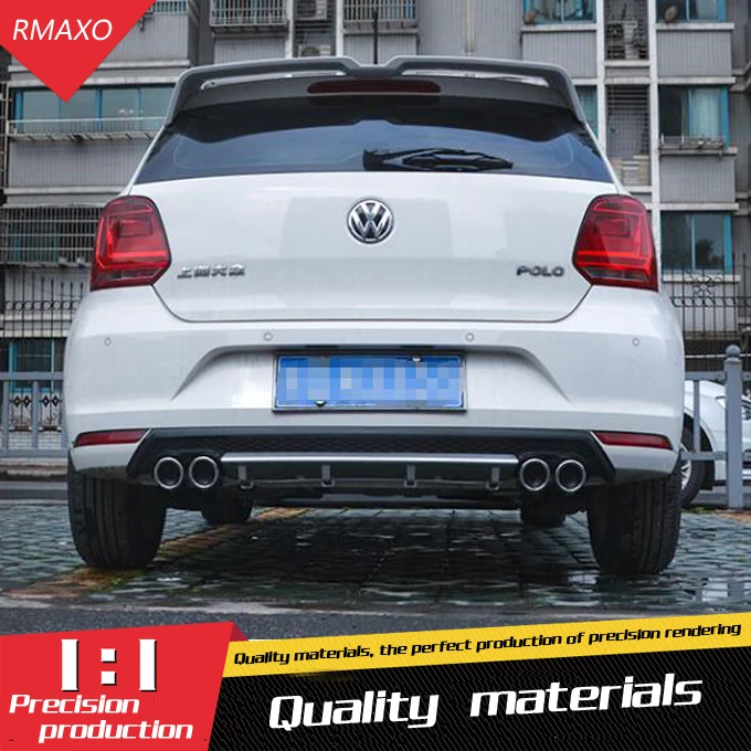 For VW POLO Rear spoiler ABS Rear Bumper Diffuser Bumpers Protector For ...