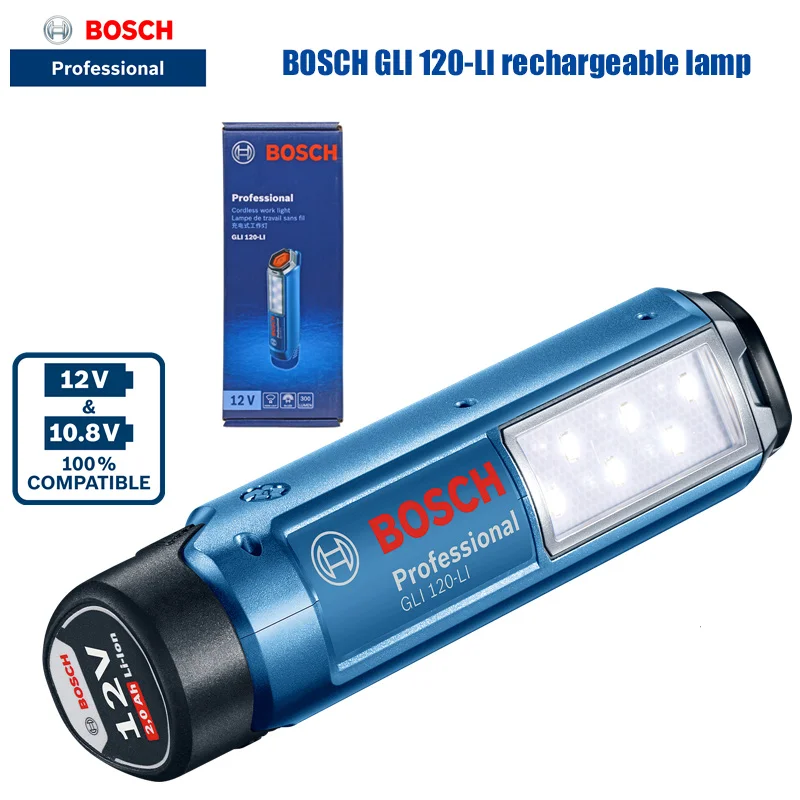 Bosch 충전식 LED 조명, 6 LED 조명, 300 루멘, 12V 리튬 배터리, 휴대용 LED 조명, BOSCH GLI ...