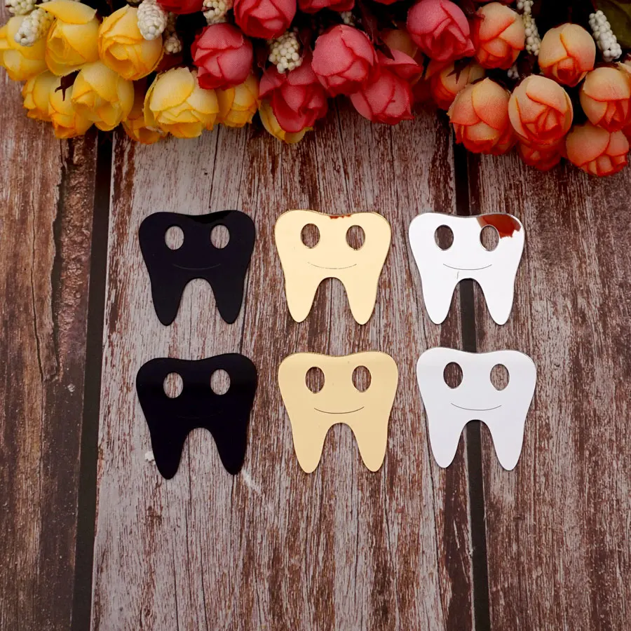 50pcs/Lot 4cm Cute Molar Shaped Cartoon Teeth Decoration Mirror Wall ...