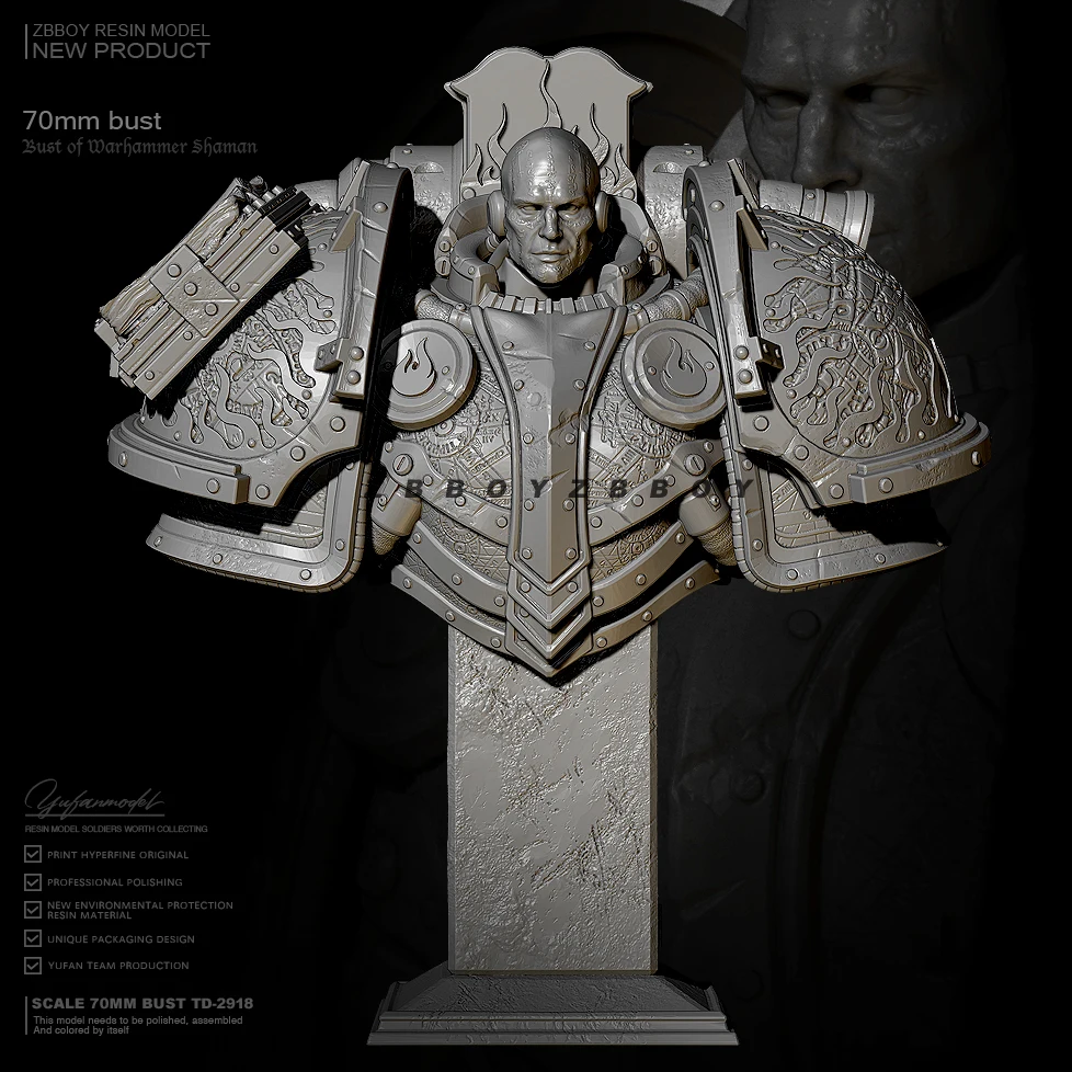 70mm Resin Bust Model Kits Figure Colorless And Self-assembled Td-2918 ...