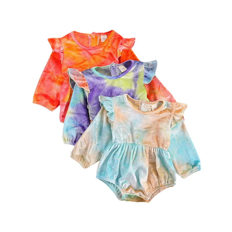 Pudcoco Cute Baby Girls Bodysuits de manga larga de terciopelo dorado ...