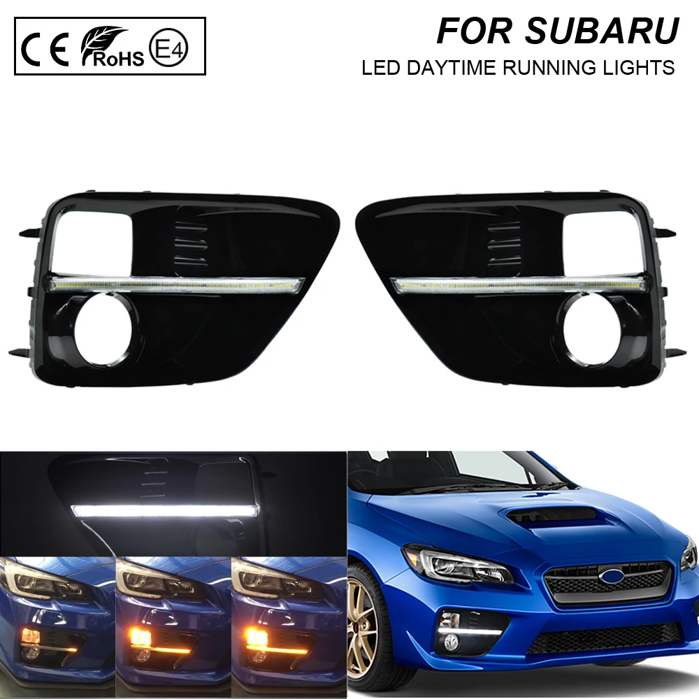 For Subaru Wrx/wrx Sti 2015 2016 2017 Daytime Running Light Fog Bezel ...