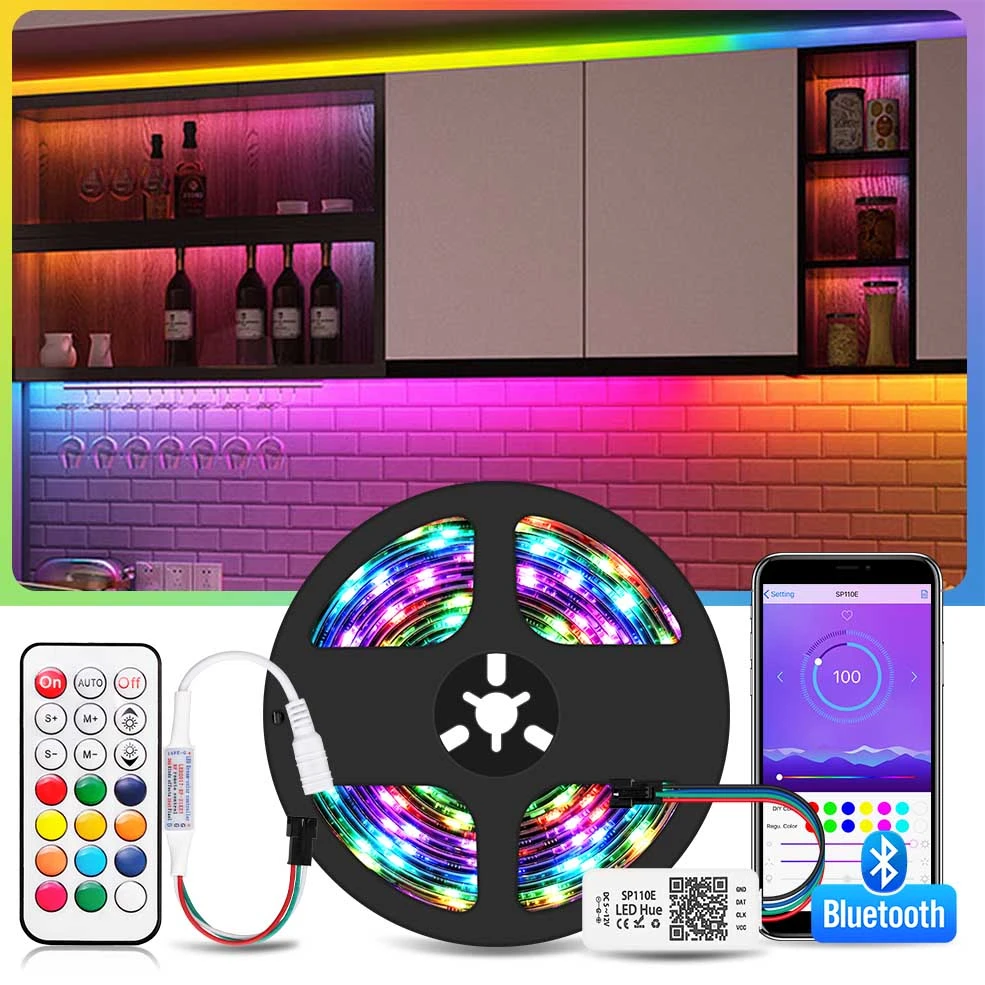 WS2811 Bluetooth Dream RGB IC LED Strip DC 12V Led Lights Individually ...
