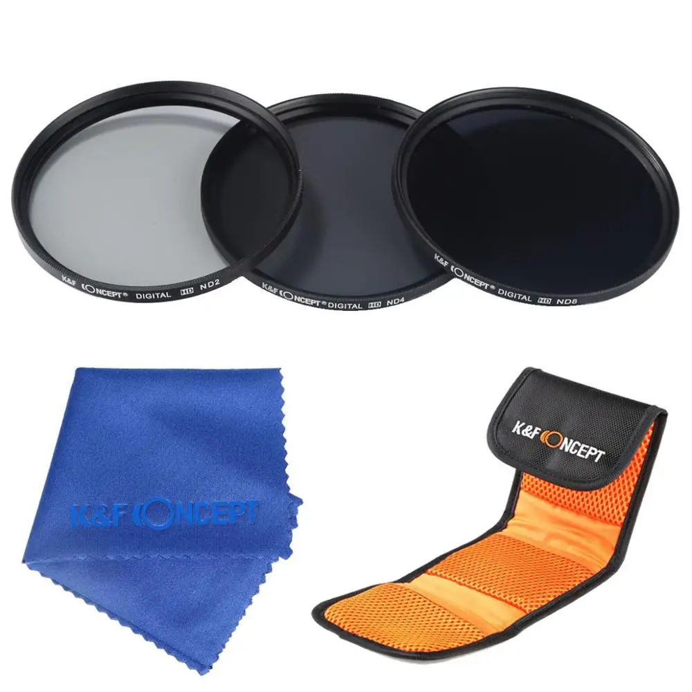 K&F Concept 37mm 62mm 72mm 77mm ND Filter Set ND2 ND4 ND8 Neutral ...