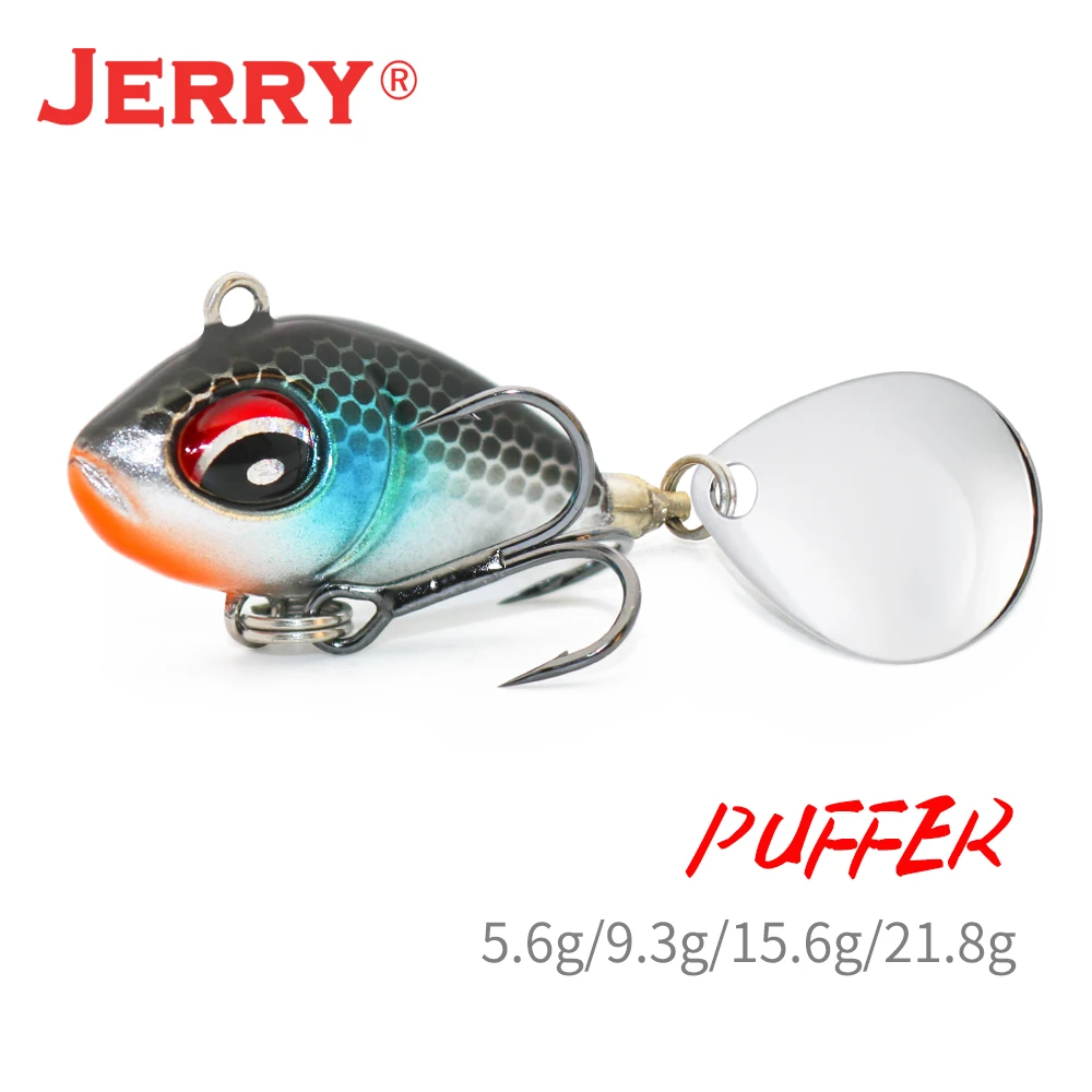 Jerry Puffer Metal Vib Vibraction Fishing Lure Spin Flashing Bait Blade Tail 5.6g 9.3g 15.6g 21 ...