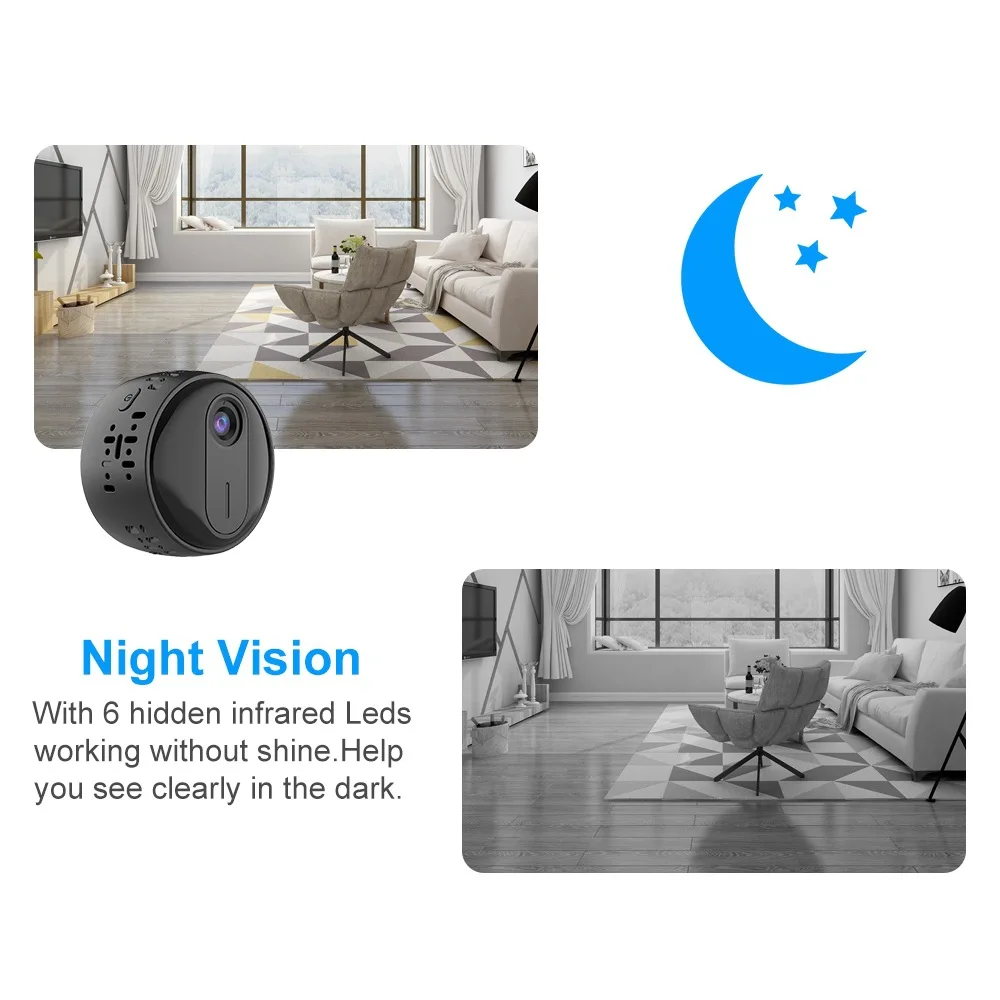 Sruton Vh3-hb Wifi Home Small Camera 1080p Hd Matte Night Vision ...