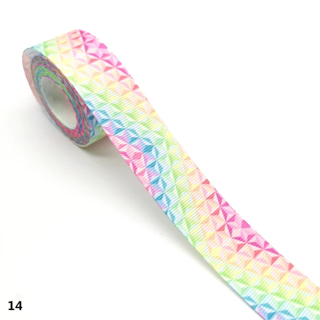 3 yards 10-75mm Gradient Rainbow Grosgrain Ribbon for Wedding Home ...