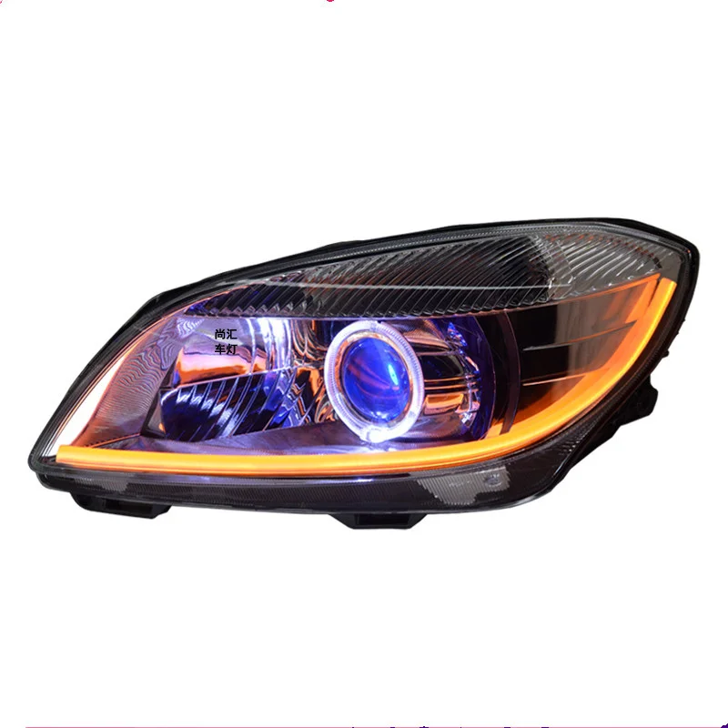 Eosuns Led Hid Headlight For Skoda Fabia 2008 2014 Cob Angel Eye Daytime Running Light Turn Signal With Projector Lens Fog Light Assembly