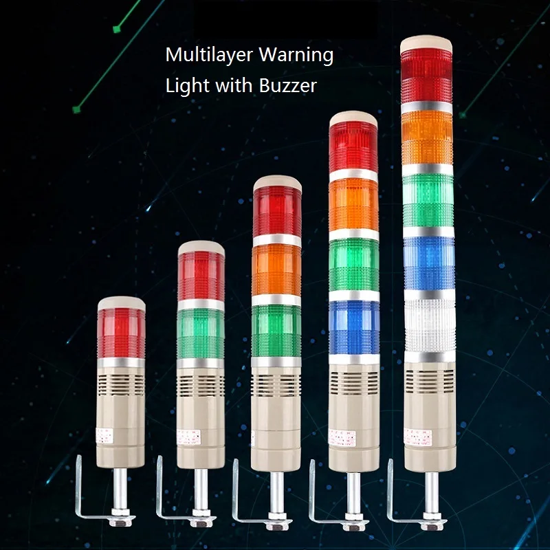 Industrial Multilayer Safety Stack Alarm Lamp Side Hanging LED Signal Tower Warning Light DC12V ...