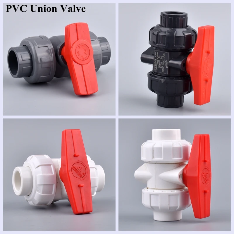 20 63mm PVC Double Union Ball Valve Quick Connector Control Valve ...