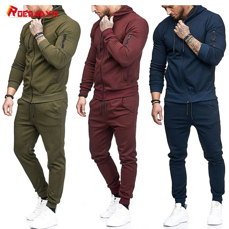 Roegadyn Men's Sport Tracksuit Suit Casual Outdoor Running Set For Men ...