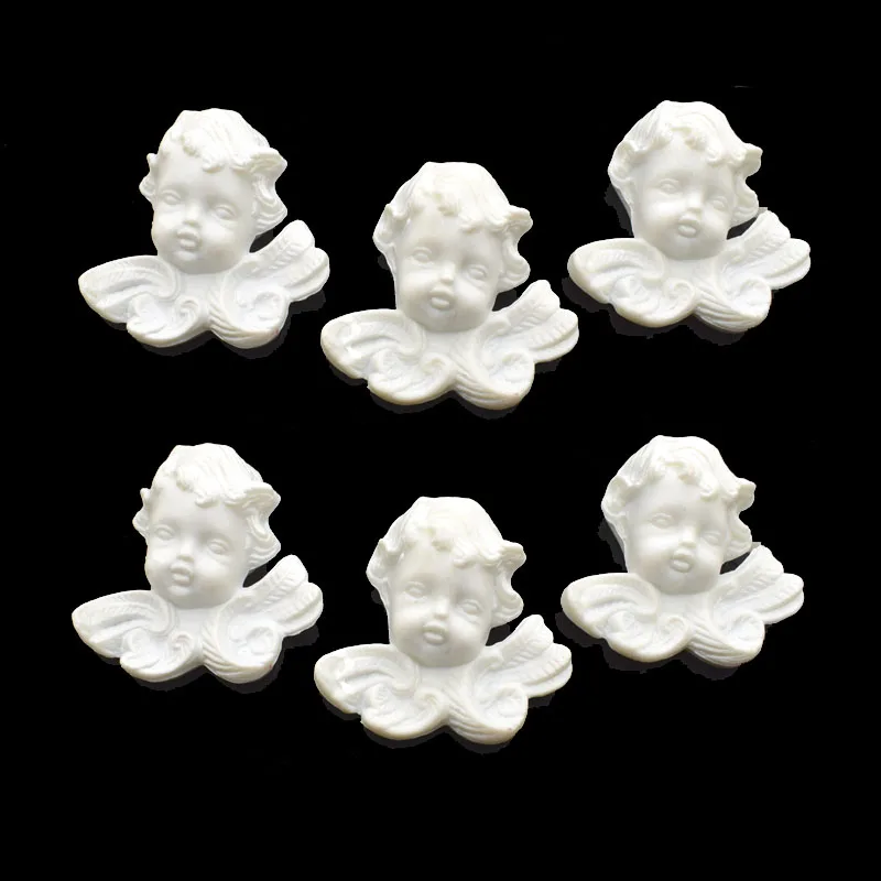 12pcs White plastic angel baby angel charms craft baby shower plastic ...