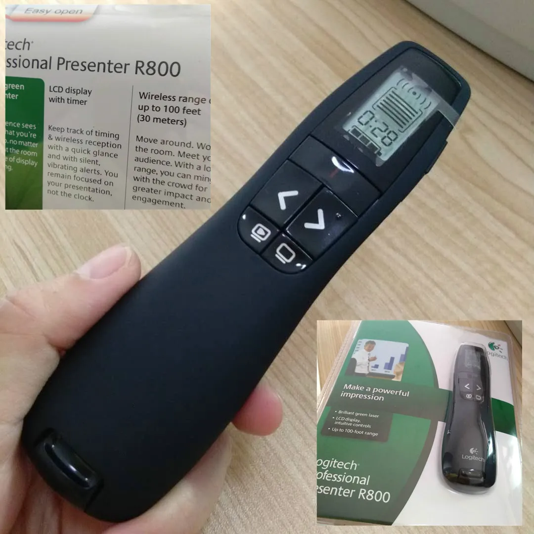 New for logitech R800 Wireless Presenter RED 2.4GHz USB Receiver Laser ...