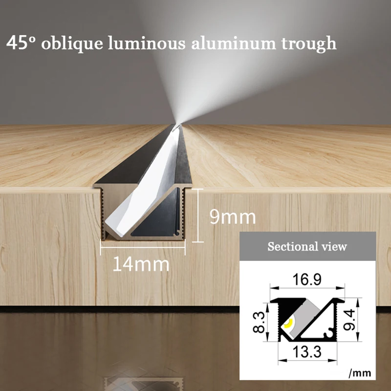 Under Cabinet Led Shelf Lights 45 Degree Beam Lighting Ultra-thin ...