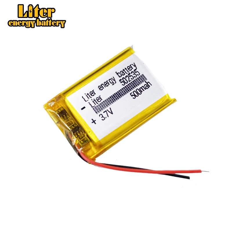 502535 3.7V 500MA Lithium Polymer Li-Po li ion Rechargeable Battery ...